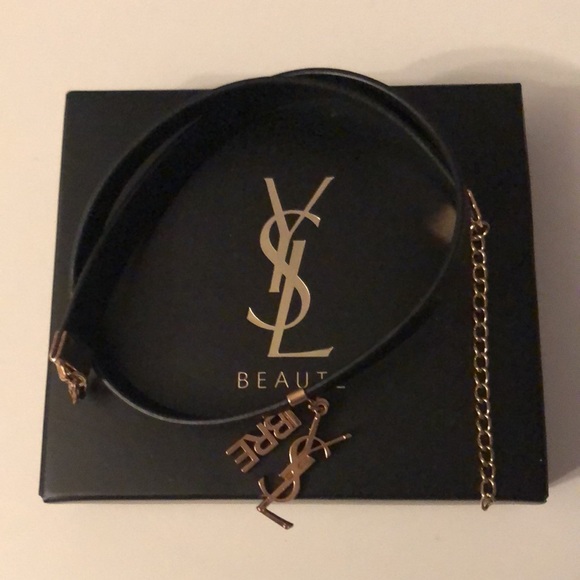 Yves Saint Laurent | Jewelry | Ysl Logo Charm Choker Necklacebracelet ...